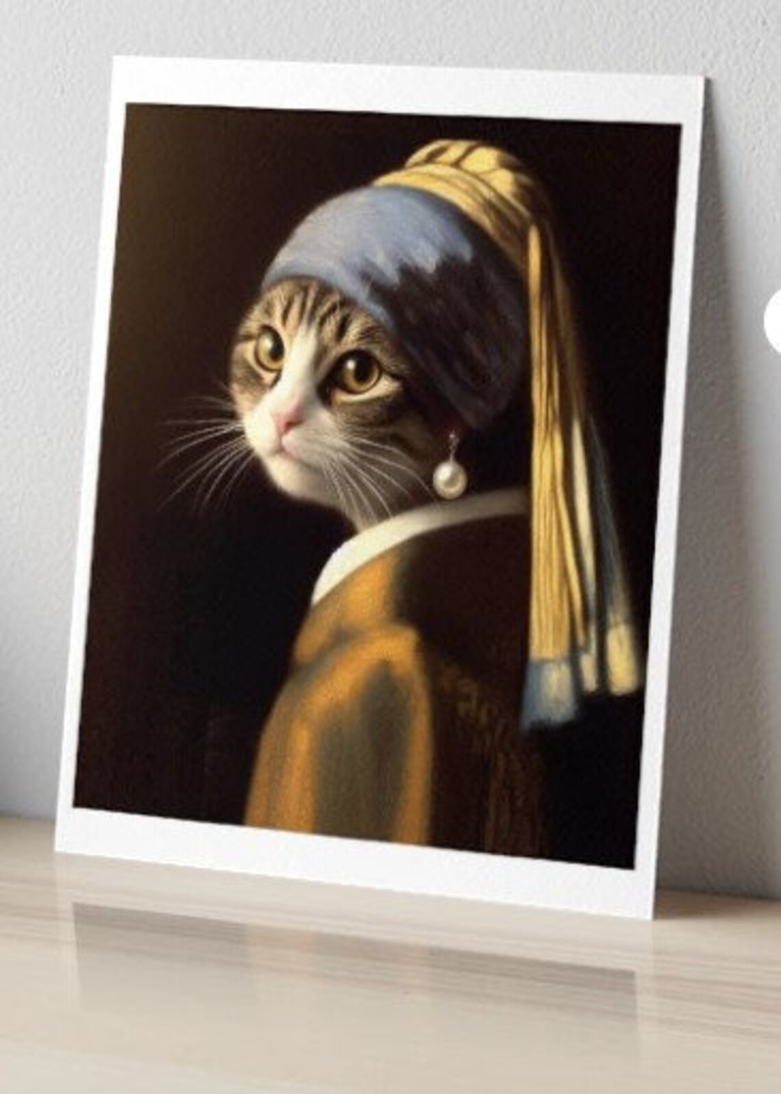 Girl With a Pearl Earring Vermeer Painting Parody Vermeer Print Cat ...