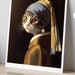 Girl With a Pearl Earring Vermeer Painting Parody Vermeer Print Cat ...