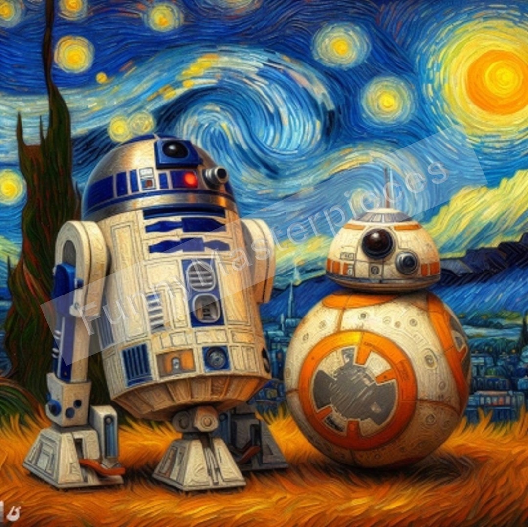Van Gogh Parody Starry Night Star War Parody Digital Art Print Van Gogh ...