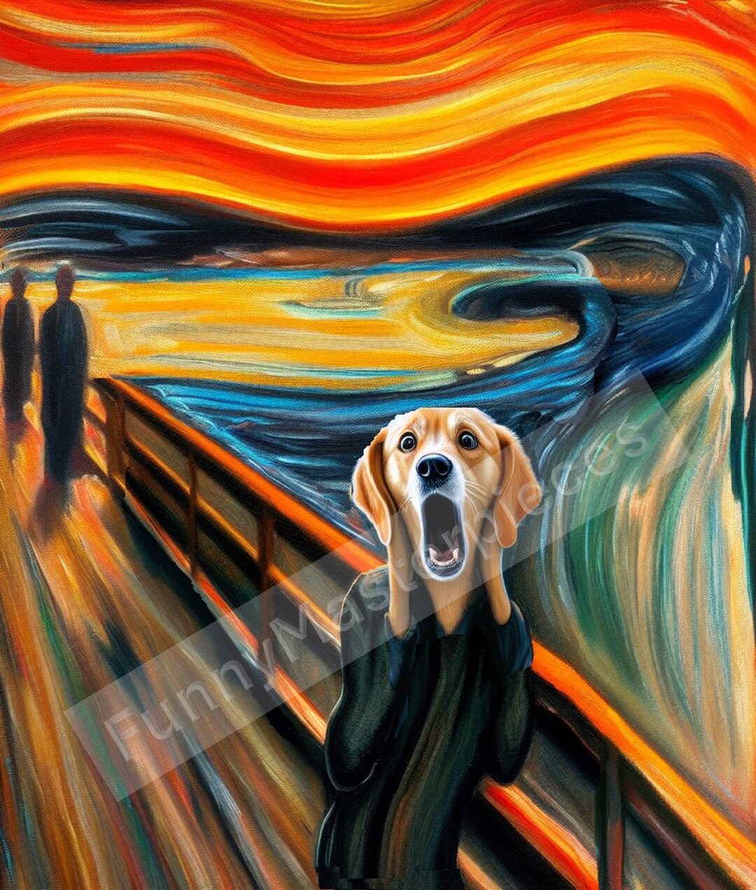Scream Edvard Munch Poster Funny Digital Art Print Scream Dog Picture ...