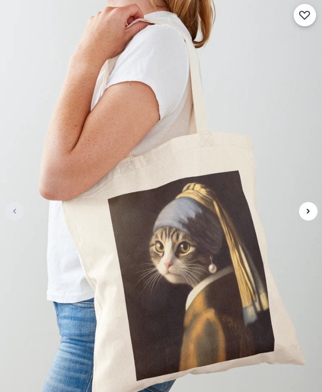 Girl With a Pearl Earring Vermeer Painting Parody Vermeer Print Cat ...