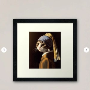 Girl With a Pearl Earring Vermeer Painting Parody Vermeer Print Cat ...