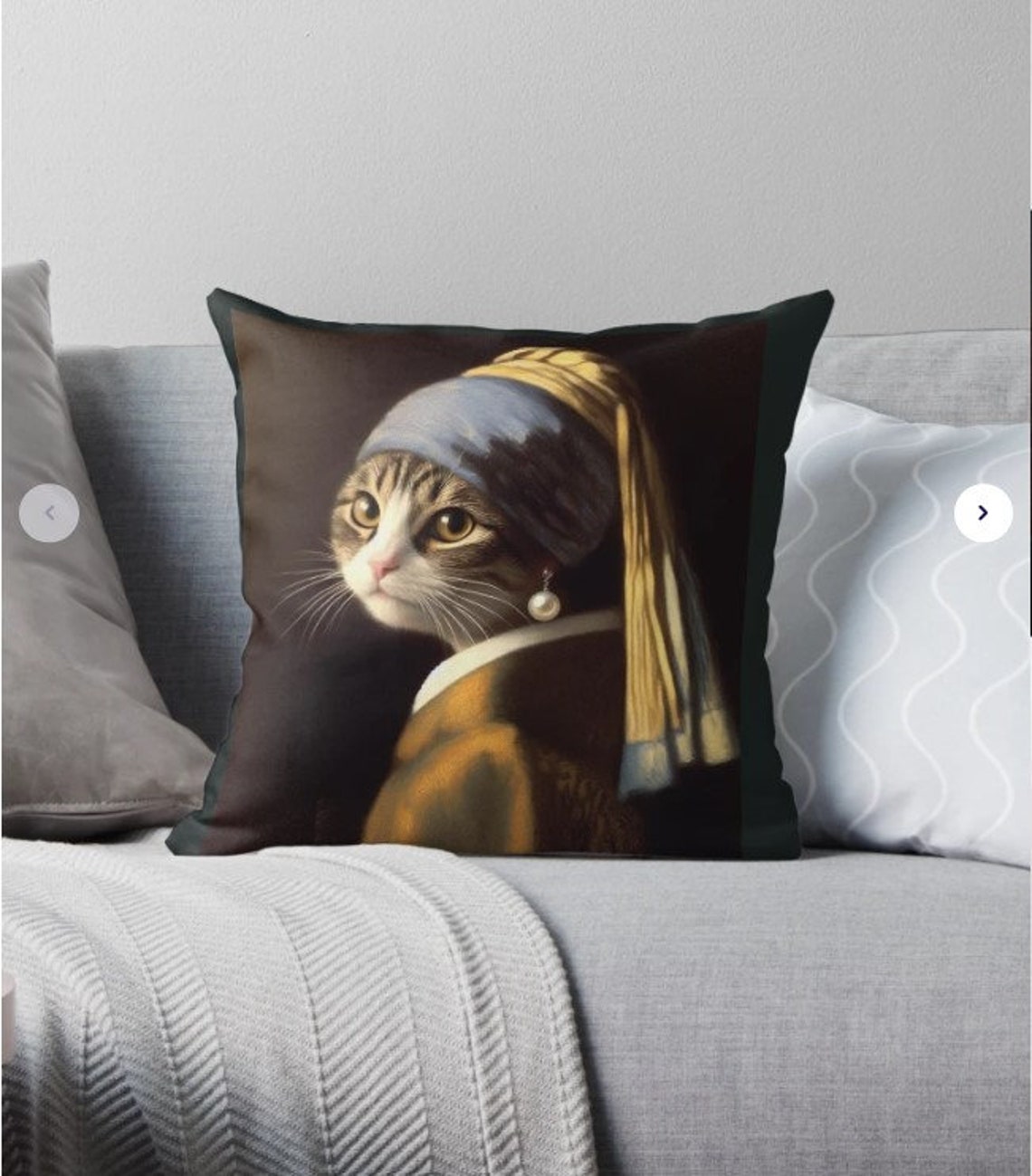 Girl With a Pearl Earring Vermeer Painting Parody Vermeer Print Cat ...