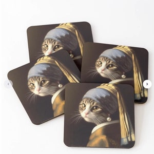 Girl With a Pearl Earring Vermeer Painting Parody Vermeer Print Cat ...