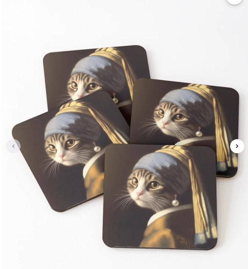 Girl With a Pearl Earring Vermeer Painting Parody Vermeer Print Cat ...