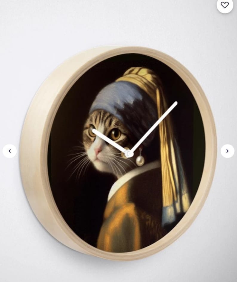 Girl With a Pearl Earring Vermeer Painting Parody Vermeer Print Cat ...