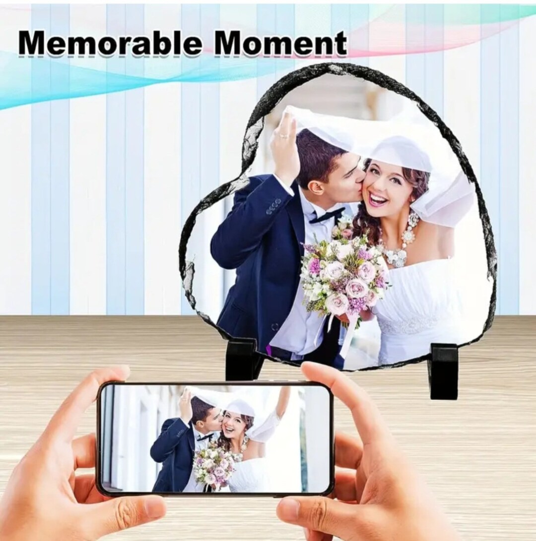 Stone Photo Frame Slate Custom Personalized - Etsy