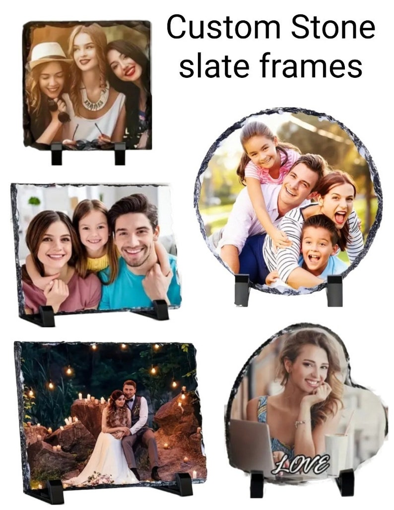 Stone Photo Frame Slate Custom Personalized - Etsy