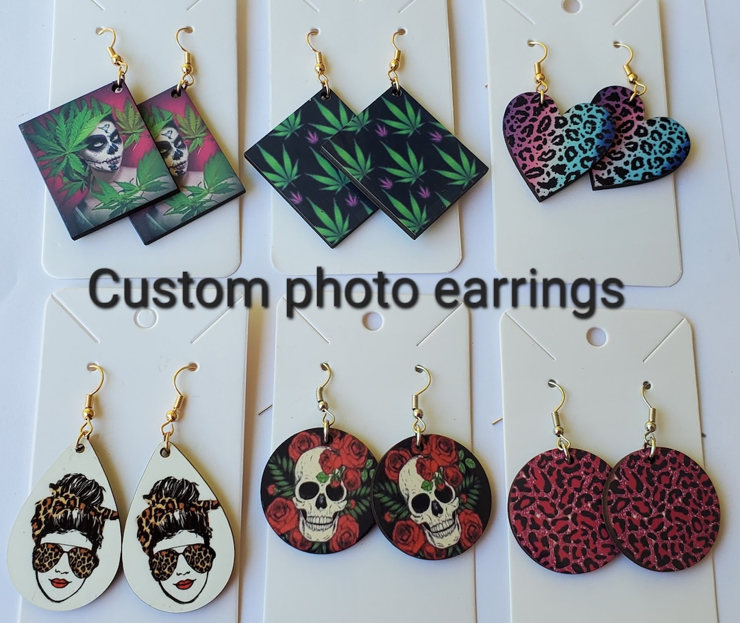 Custom Photo Earrings Personalized - Etsy