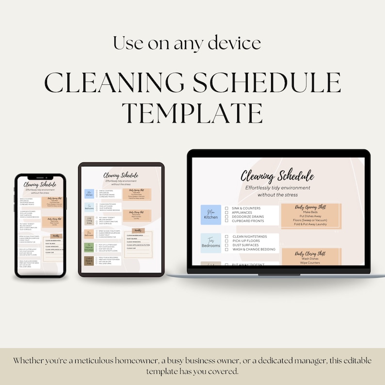 Cleaning Schedule Master Cleaning List Deep Clean Checklist Digital ...