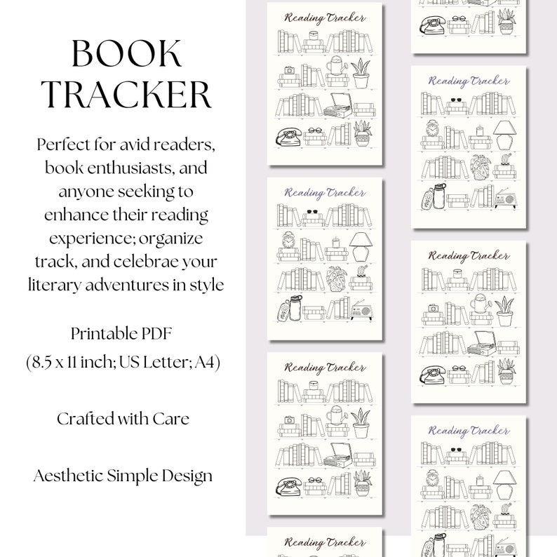 Reading Tracker Printable - Reading Planner 50 & 100 Book Stack ...