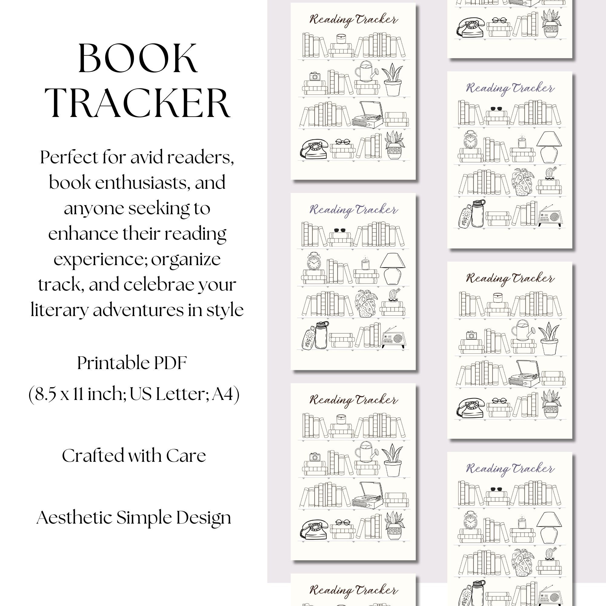 Reading Tracker Printable - Reading Planner 50 & 100 Book Stack ...