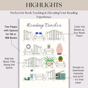 Reading Tracker Printable - Bookshelf Reward Chart 50 & 100 Book Stack ...