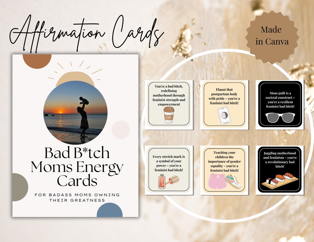 Swear Affirmations Bad Bitch Moms Energy Positive Affirmation Cards ...