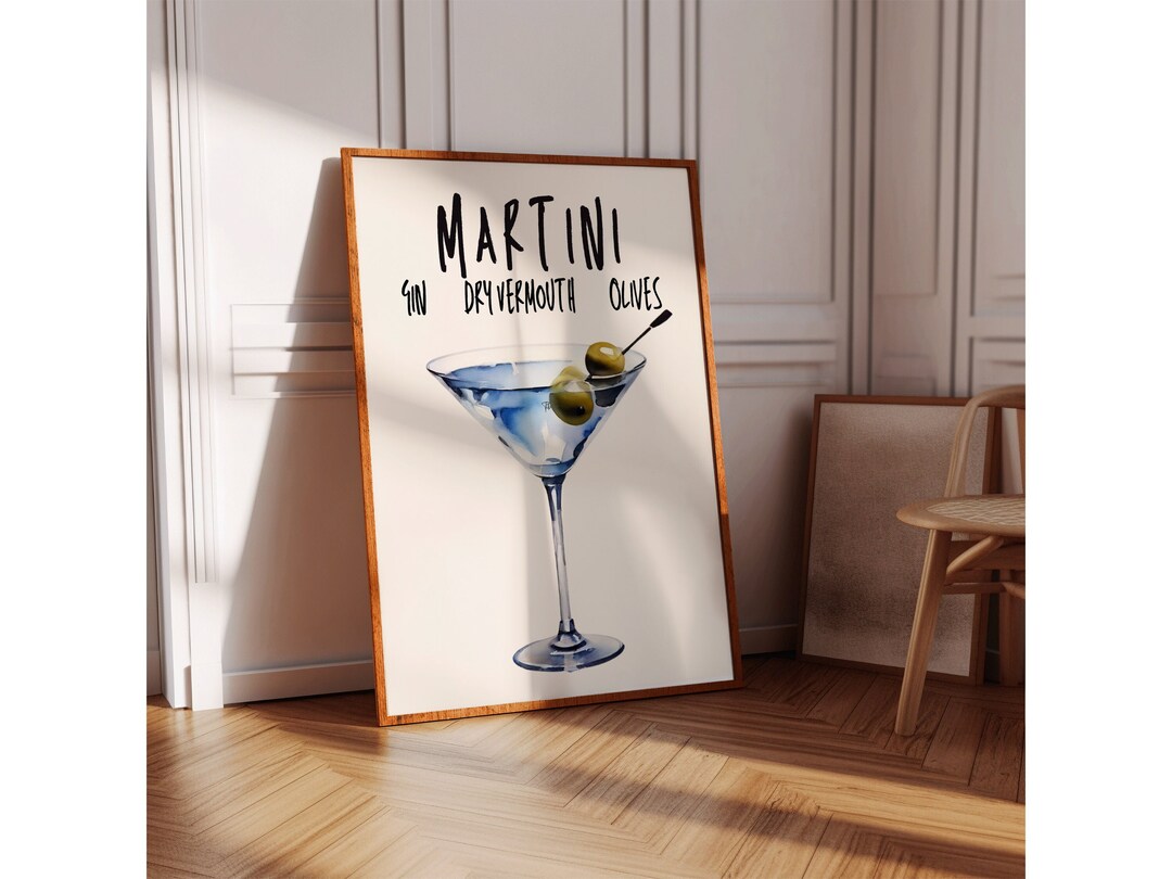 Printable Martini Wall Art - Dirty Martini Poster | Funky Dopamine ...