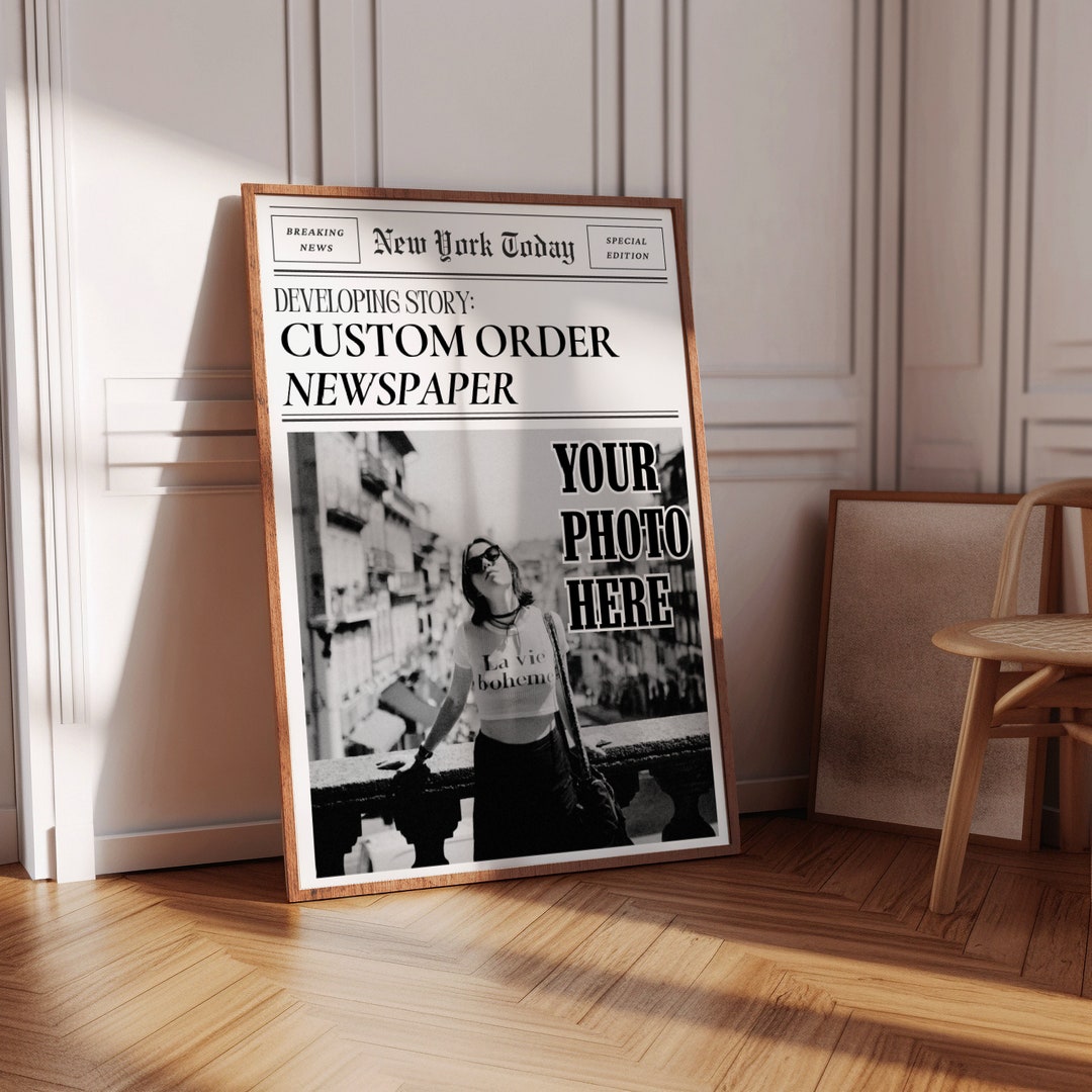 Custom Newspaper Print - Personalized Newspaper Wall Art New York Today ...