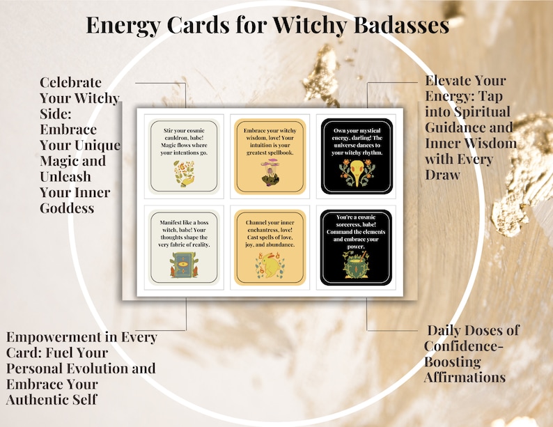 Swear Affirmations Witchy Bitch Energy 60 Positive Affirmation Cards ...