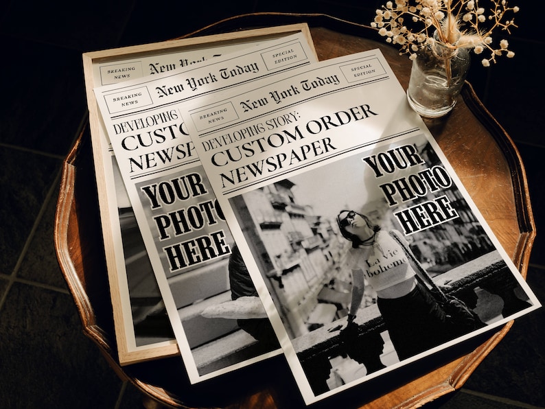 Custom Newspaper Print - Personalized Newspaper Wall Art New York Today ...