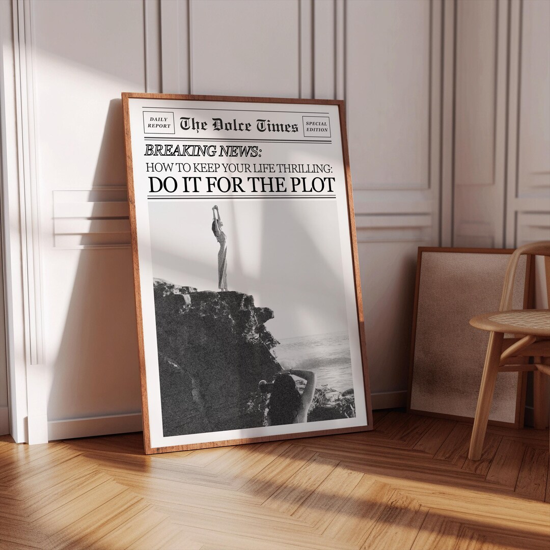 Printable Newspaper Wall Art - Do It for the Plot | Newspaper Print ...