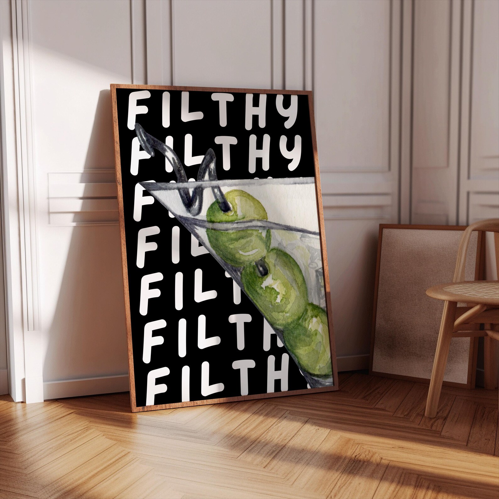 Filthy Dirty Martini Printable Wall Art — Retro Cocktail Poster, Cheeky ...
