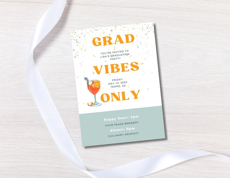 Party Invitation Template - Modern Colorful Grad Celebration ...
