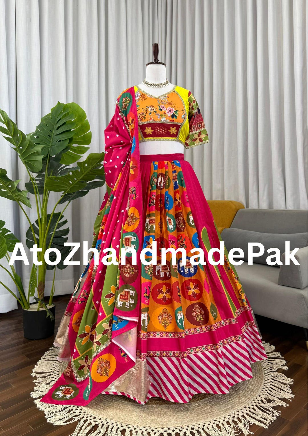Digital Print Lehenga Choli, Indian Wedding Lehenga, Readymade Lehenga ...