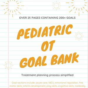 Pediatric Occupational Therapy Goal Bank - Etsy