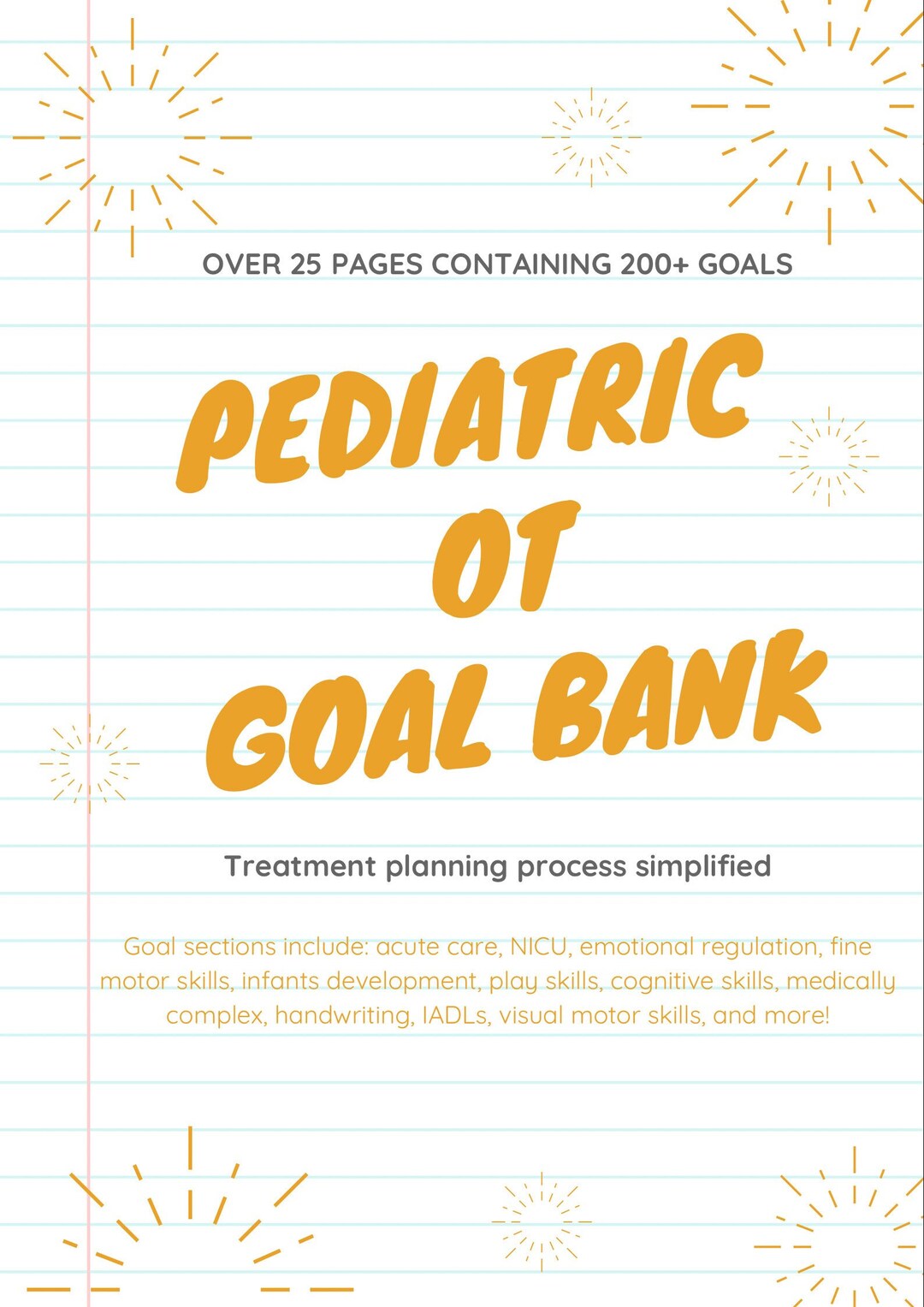 Pediatric Occupational Therapy Goal Bank - Etsy
