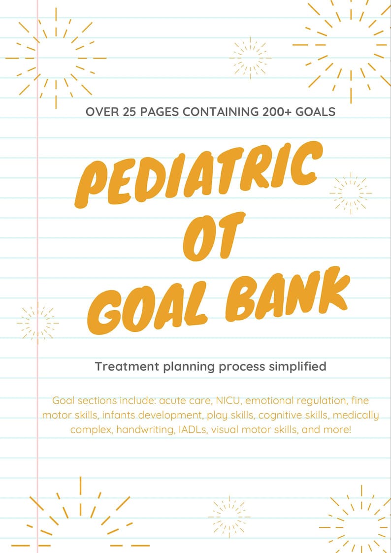 Pediatric Occupational Therapy Goal Bank - Etsy