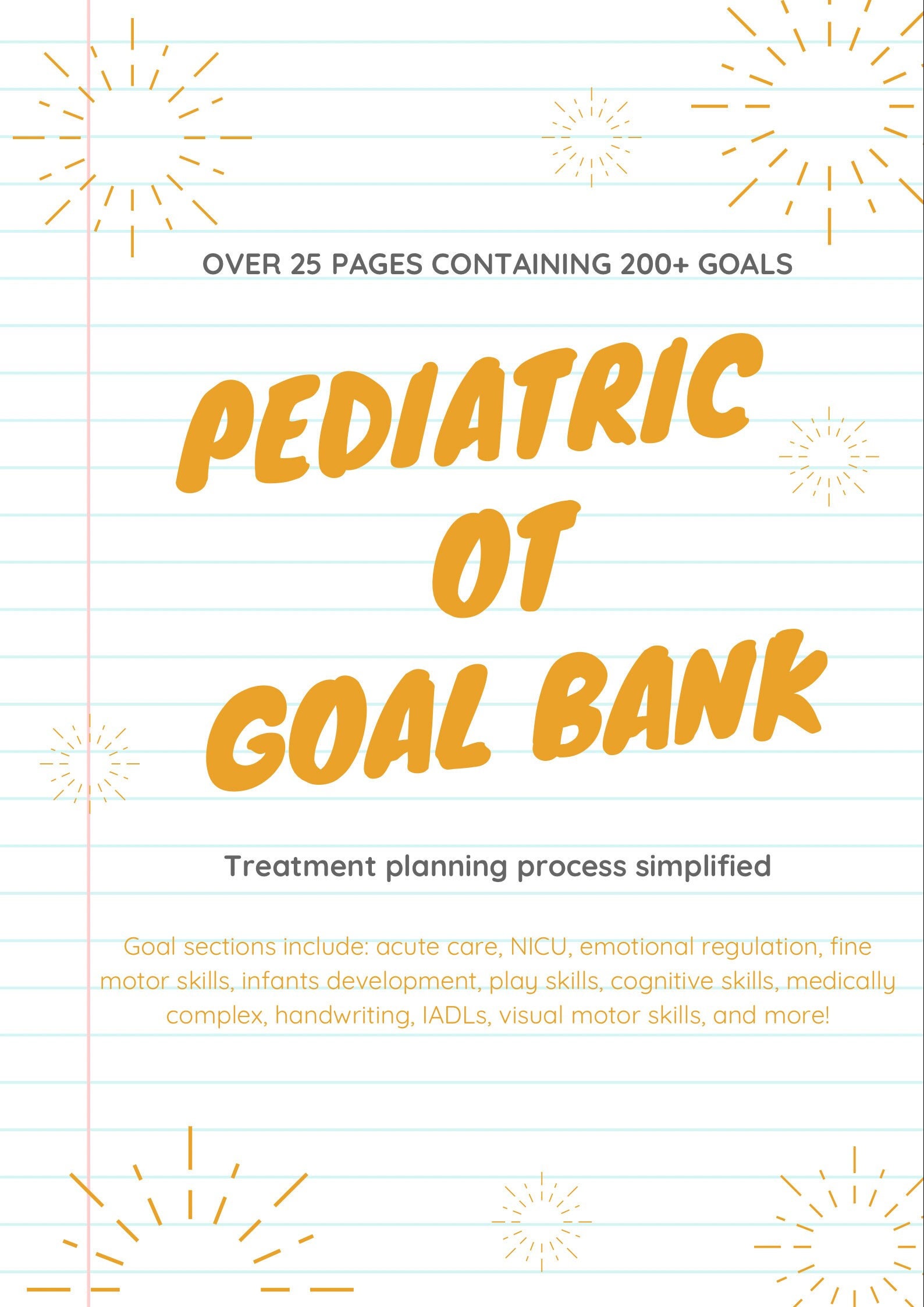 Pediatric Occupational Therapy Goal Bank - Etsy