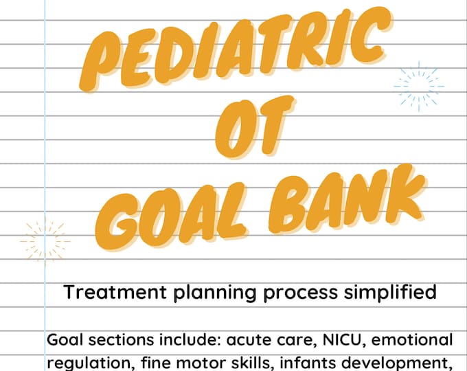 Pediatric Occupational Therapy Goal Bank - Etsy