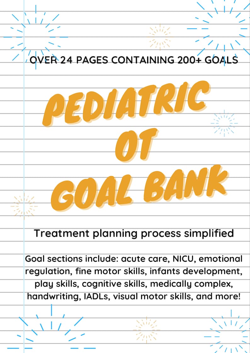 Pediatric Occupational Therapy Goal Bank - Etsy