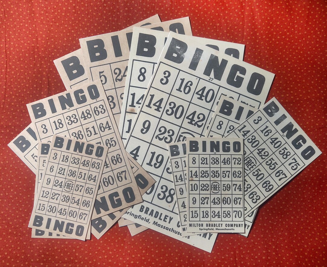 Printed Bingo Card Style Journal Cards, Ephemera Bundles - Etsy