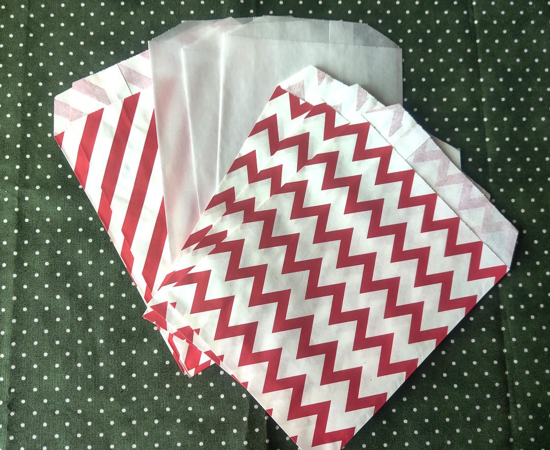 Red N' White Paper Bag Bundle Set - Etsy