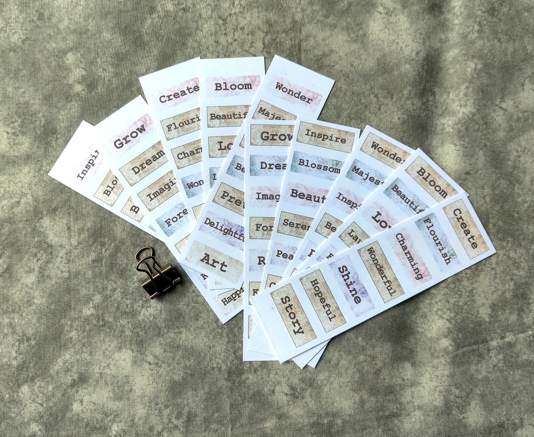 Printed "everyday" WORD Strips With Binder Clip 70 Ct - Etsy