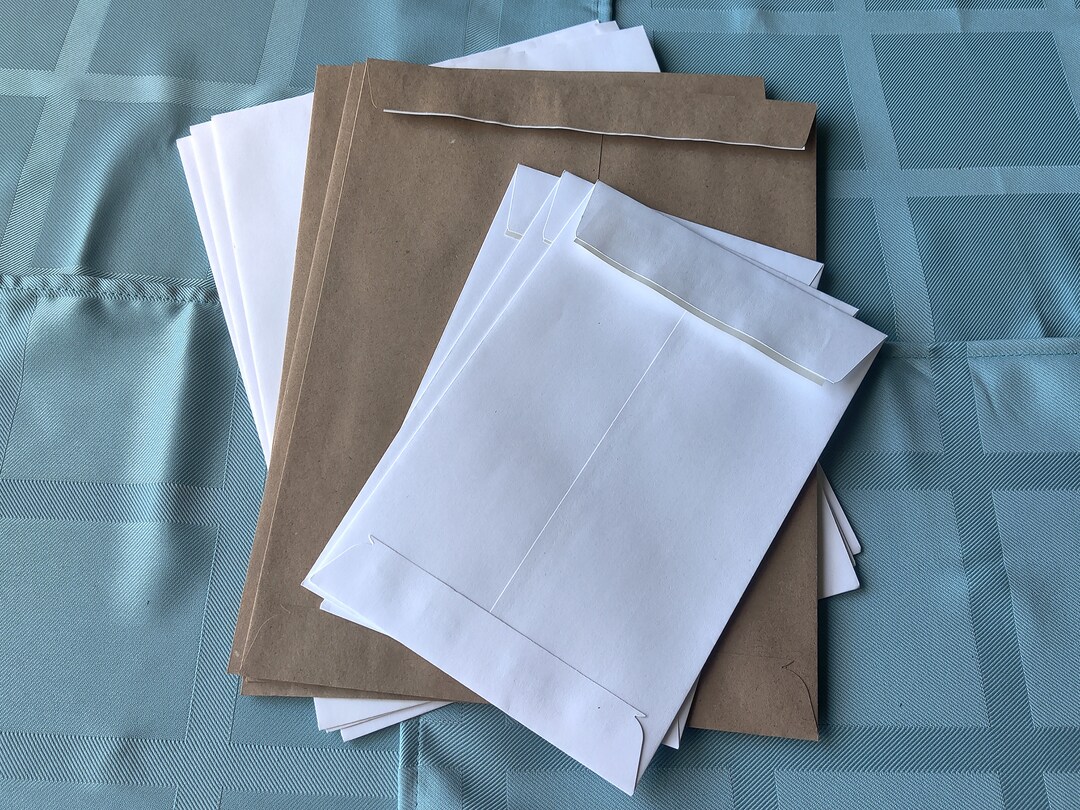 Large Envelope Bundles; Two Sizes, White and Kraft Brown Material - Etsy