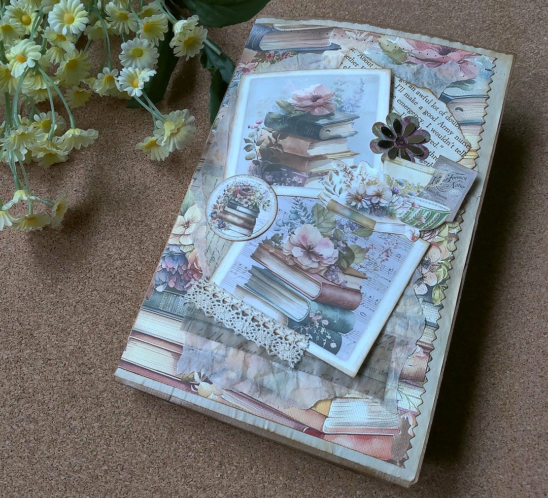 Bookstack N' Florals Writing Journal; Standard 9" X 6" - 64 Page Journal - Etsy