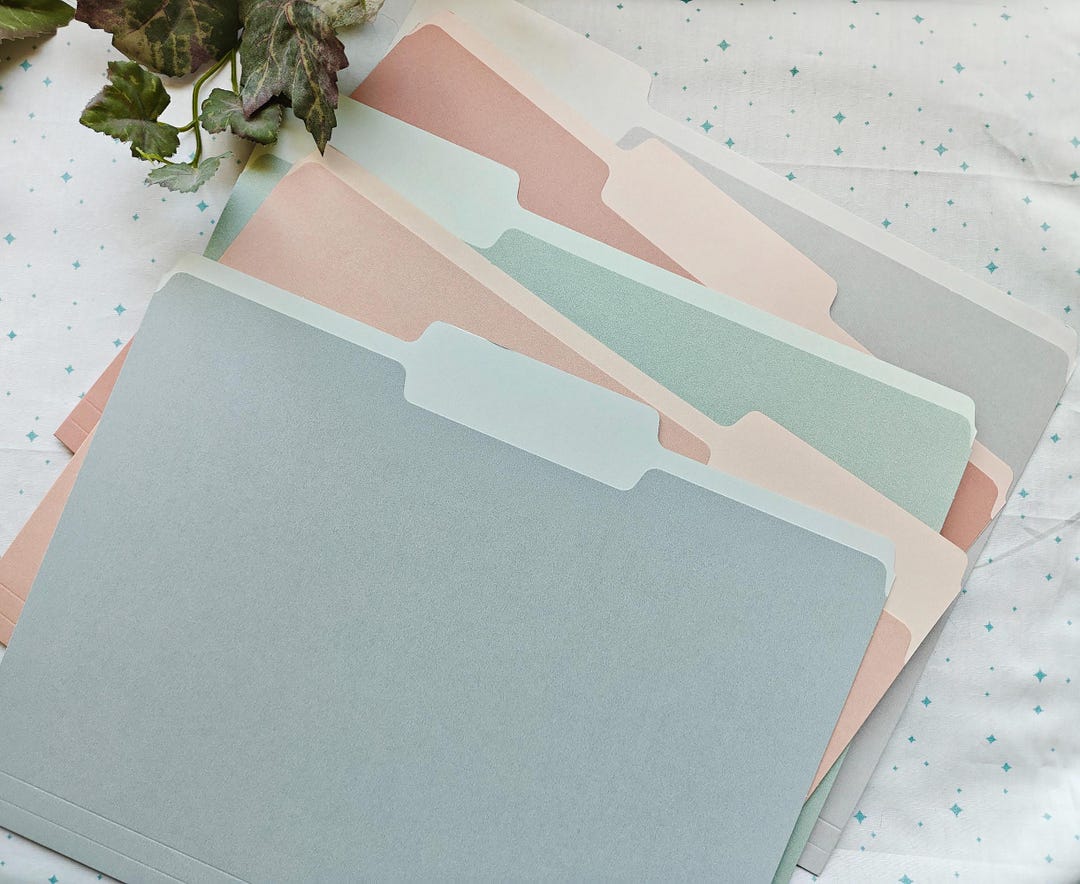 Vintage Inspired, Spring Colored File Folder Set - 1/3 Tab Set of 5 ...