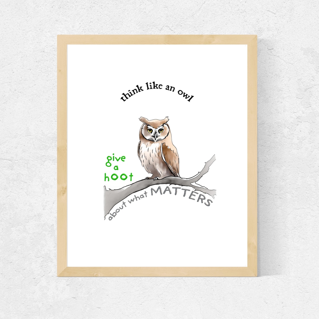 Give a Hoot Owl, Printable Animal Wall Art Series, Digital Download - Etsy