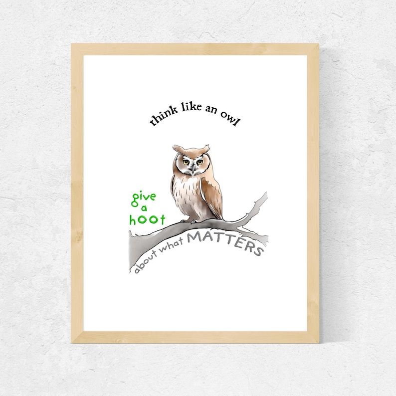 Give a Hoot Owl, Printable Animal Wall Art Series, Digital Download - Etsy