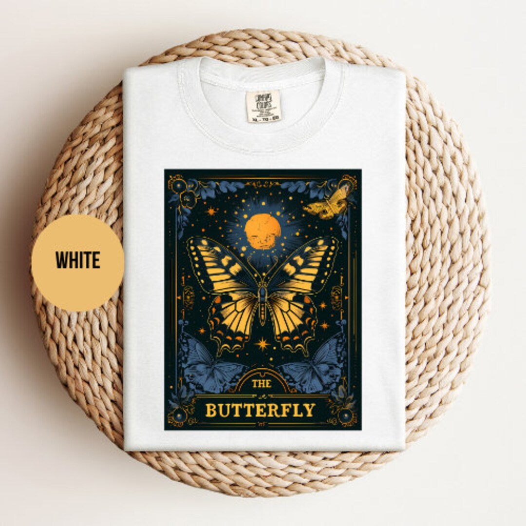 Monarch Butterfly Tarot Card Shirt, Celestial Moon, Butterfly Wings ...