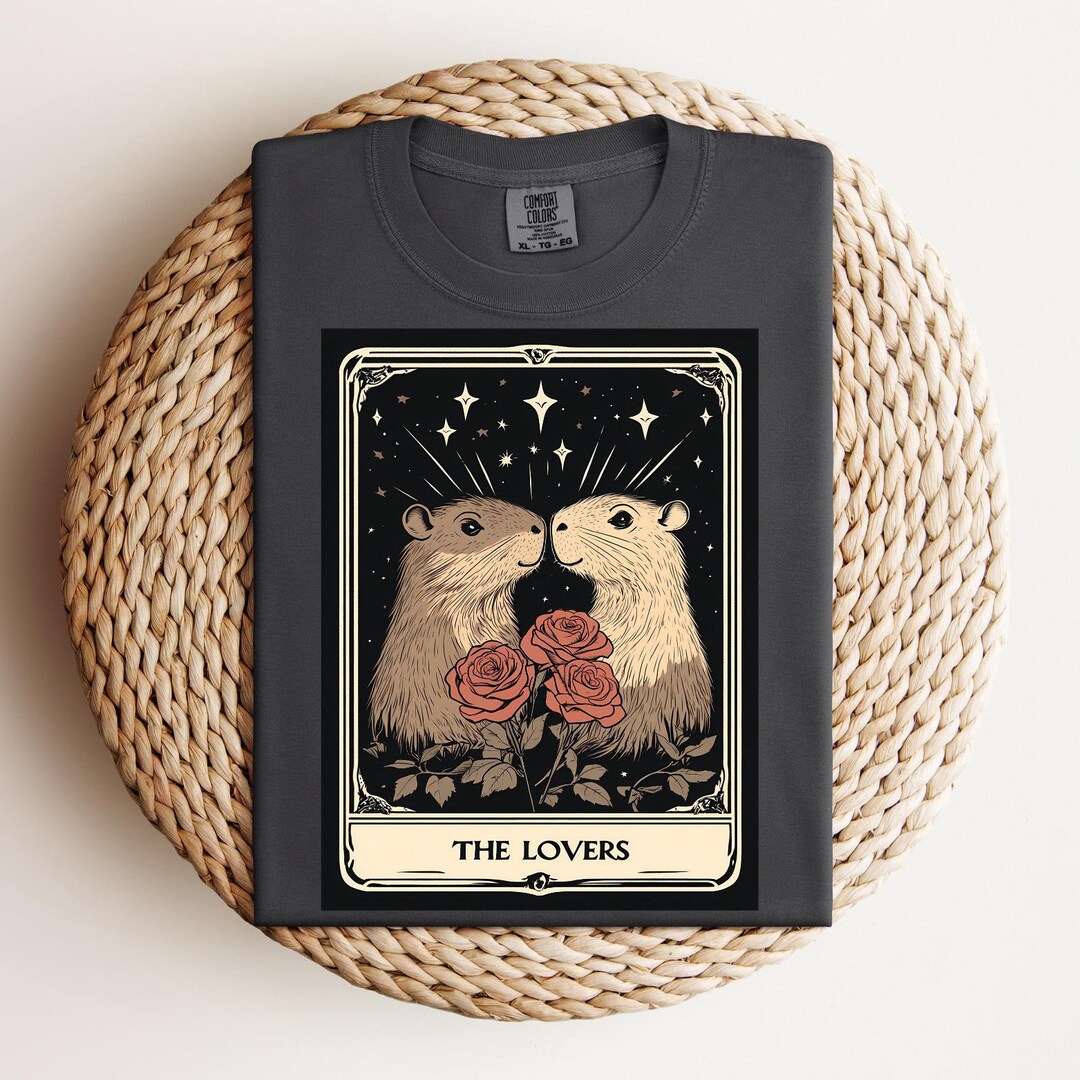 Capybara Shirt, Tarot Card Shirt, Cute Matching Couples Shirt, Funny ...