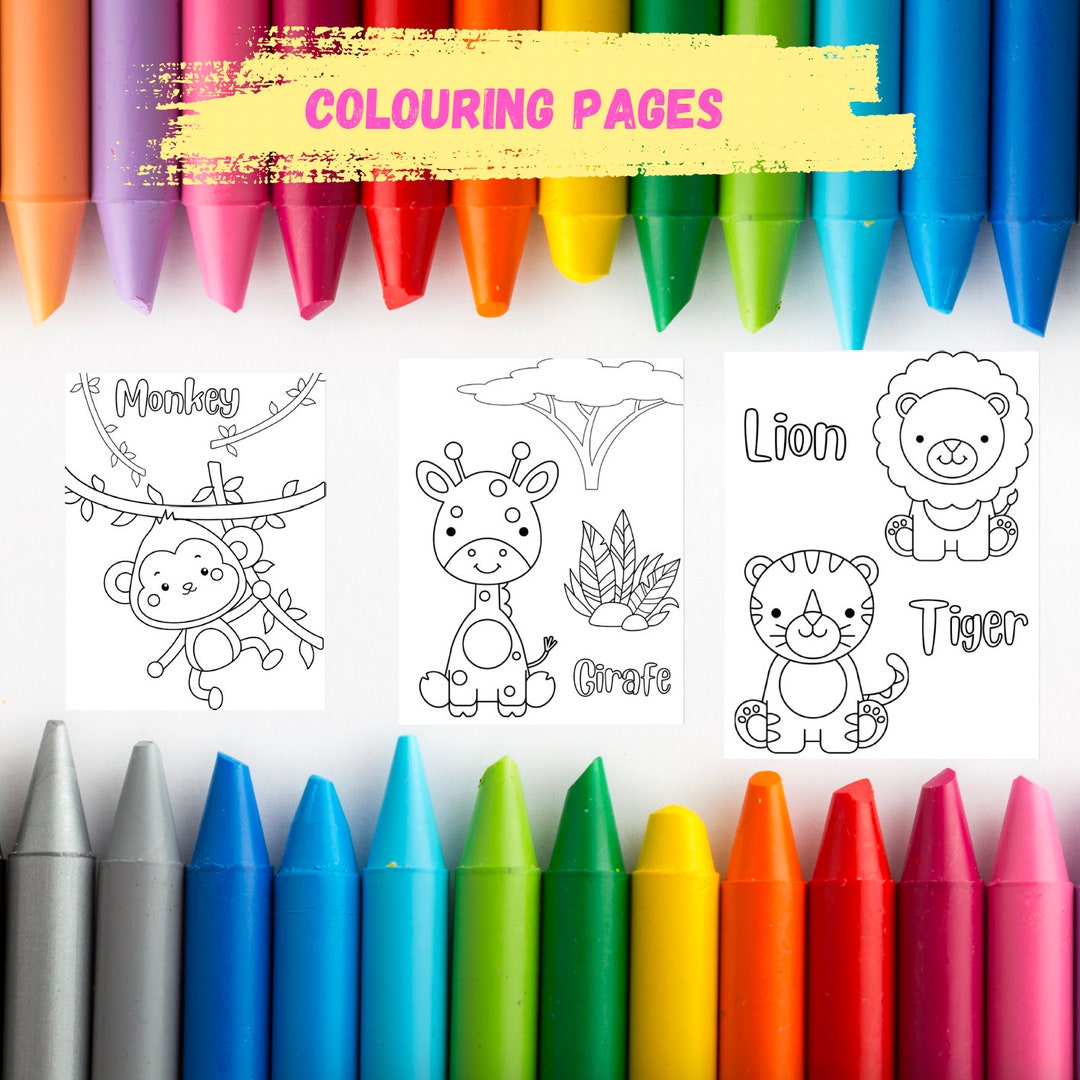 Safari Colouring Pages - Etsy