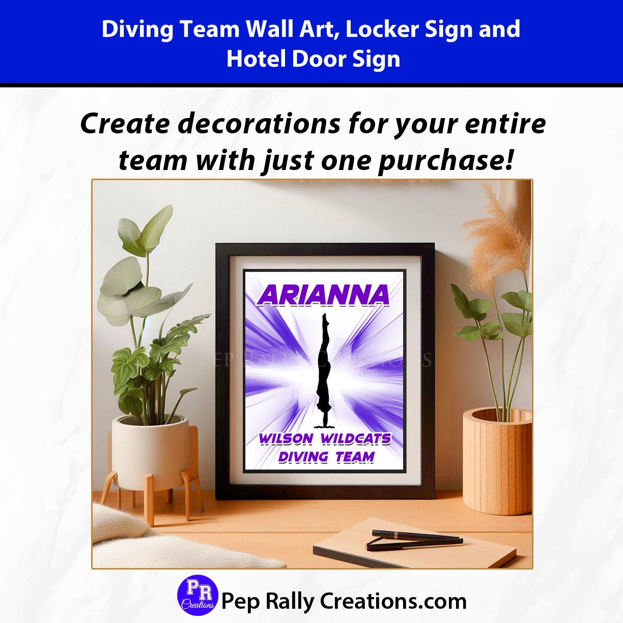 Personalized Diving Team Poster, Diving Team Wall Art, Locker Sign ...