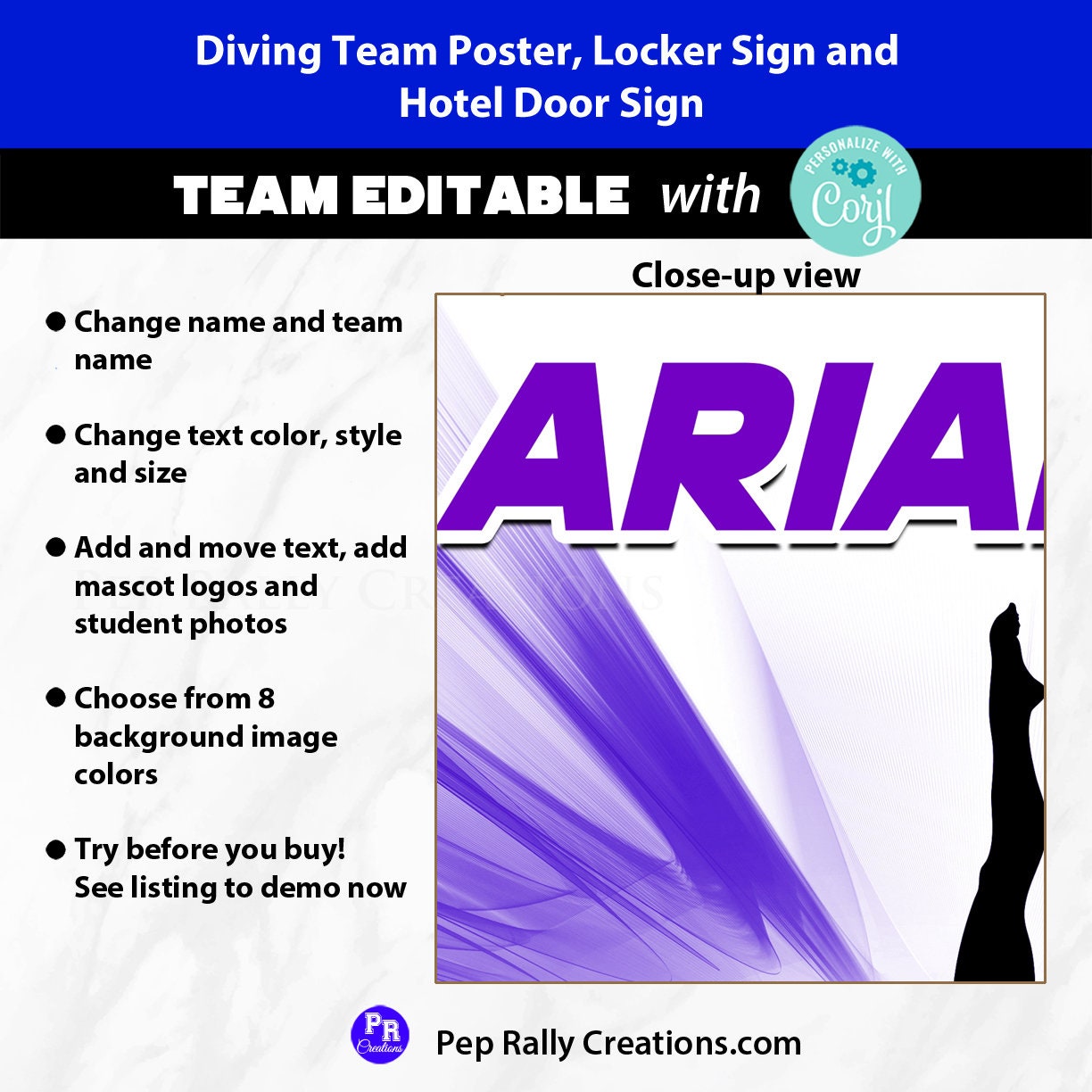 Personalized Diving Team Poster, Diving Team Wall Art, Locker Sign ...