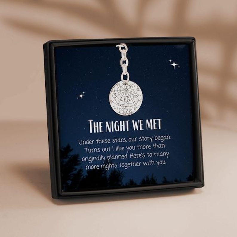 The Night We Met: Custom Star Map Keychain for Boyfriend, Personalized ...