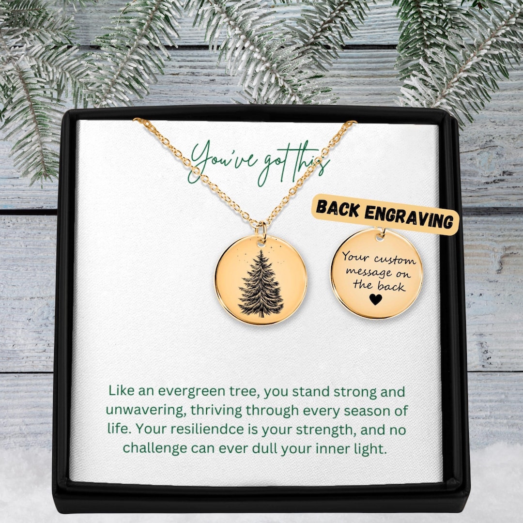 Evergreen Coin Necklace for Her - Mental Health Encouragement Gift ...