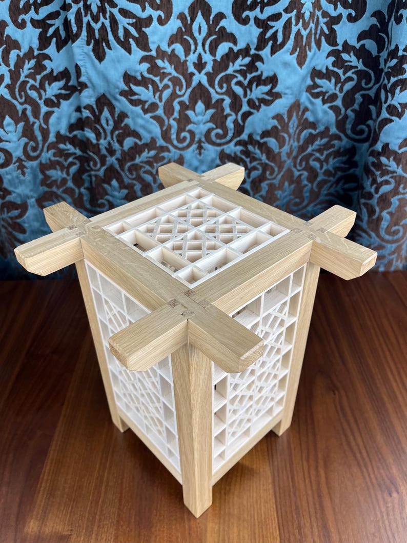 Japanese Style Shoji Lamp/lantern With Kumiko Panels (pattern 3) - Etsy