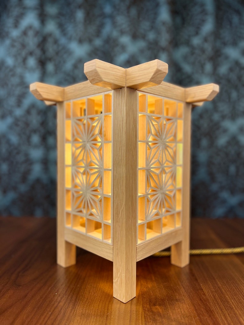 Japanese Style Shoji Lamp/lantern With Kumiko Panels - Etsy