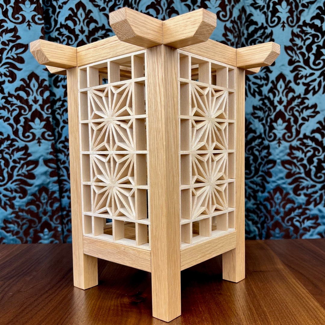 Japanese Style Shoji Lamp/lantern With Kumiko Panels - Etsy